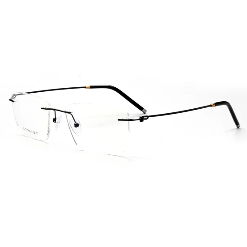 Stock Square Rimless Custom Prescription Glasses High Quality Flex Beta ...
