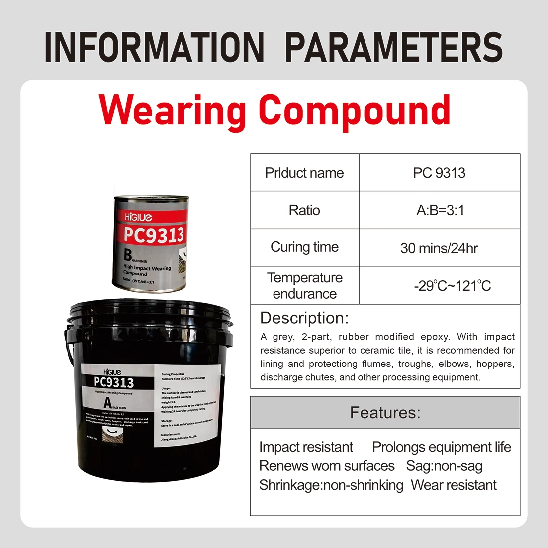 Ceramic Thermal Coating Epoxy Wearing Compound PC9313 Factory Wholesale ...