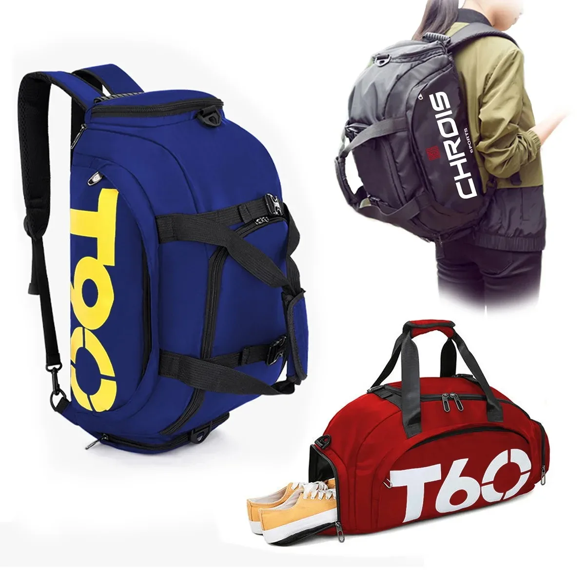 Large Capacity Weekender Overnight Travel Duffel Sports Gym Tote ...