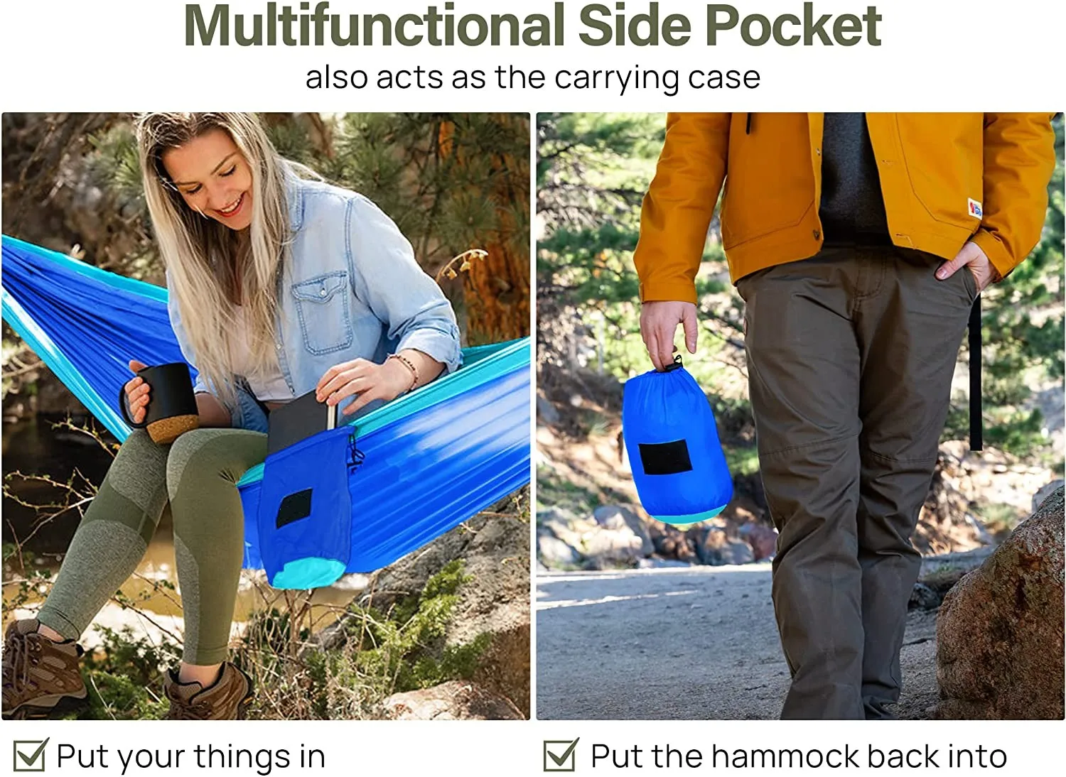 Camping Hammock Double Single - Portable & Lightweight