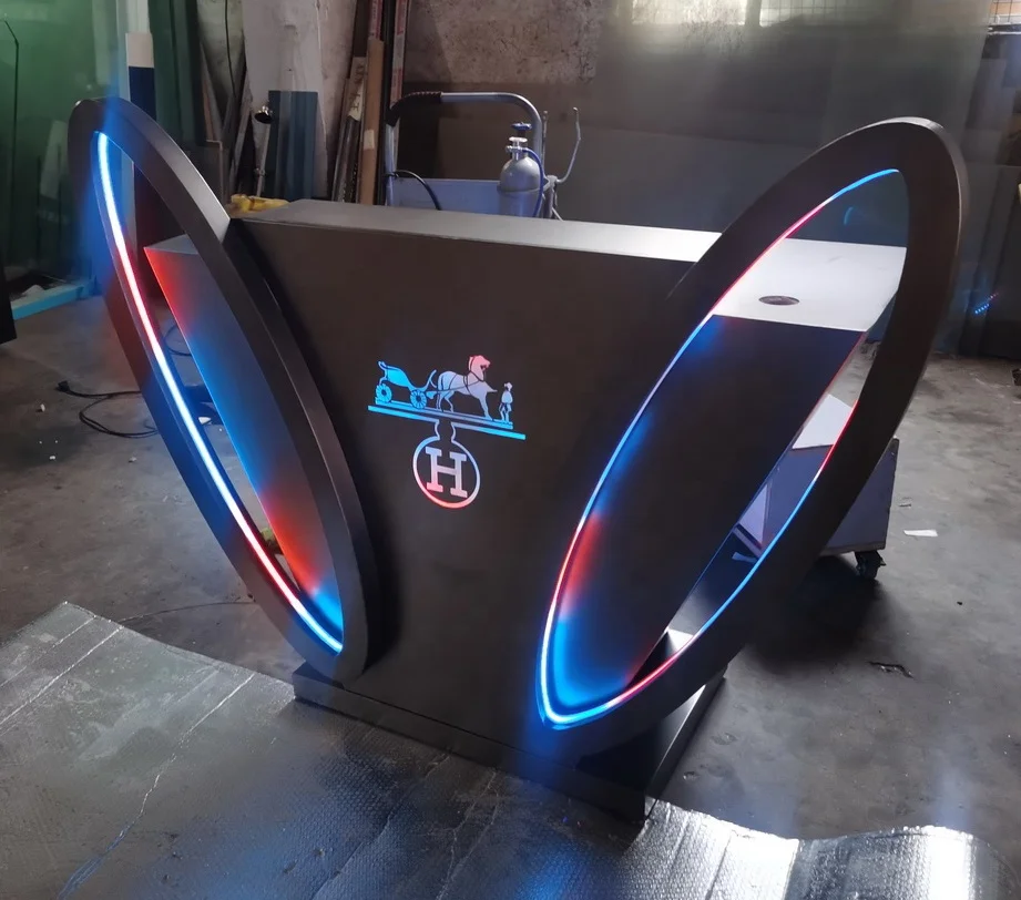 DMX Supported LED DJ Booth in Metal Stainless Steel
