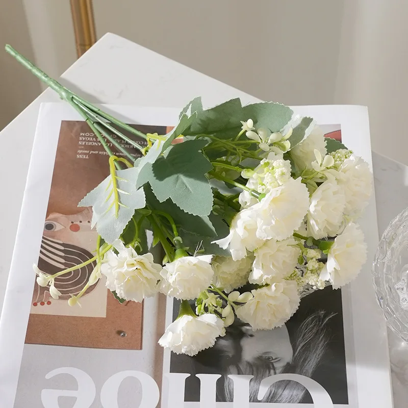 Artificial Carnations With Stem Artificial Marigold Flower Blossom Silk ...