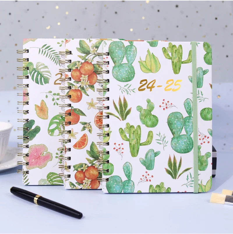 Custom Printing 2024 A5 Spiral Paper Note Book Diary Agenda Daily ...