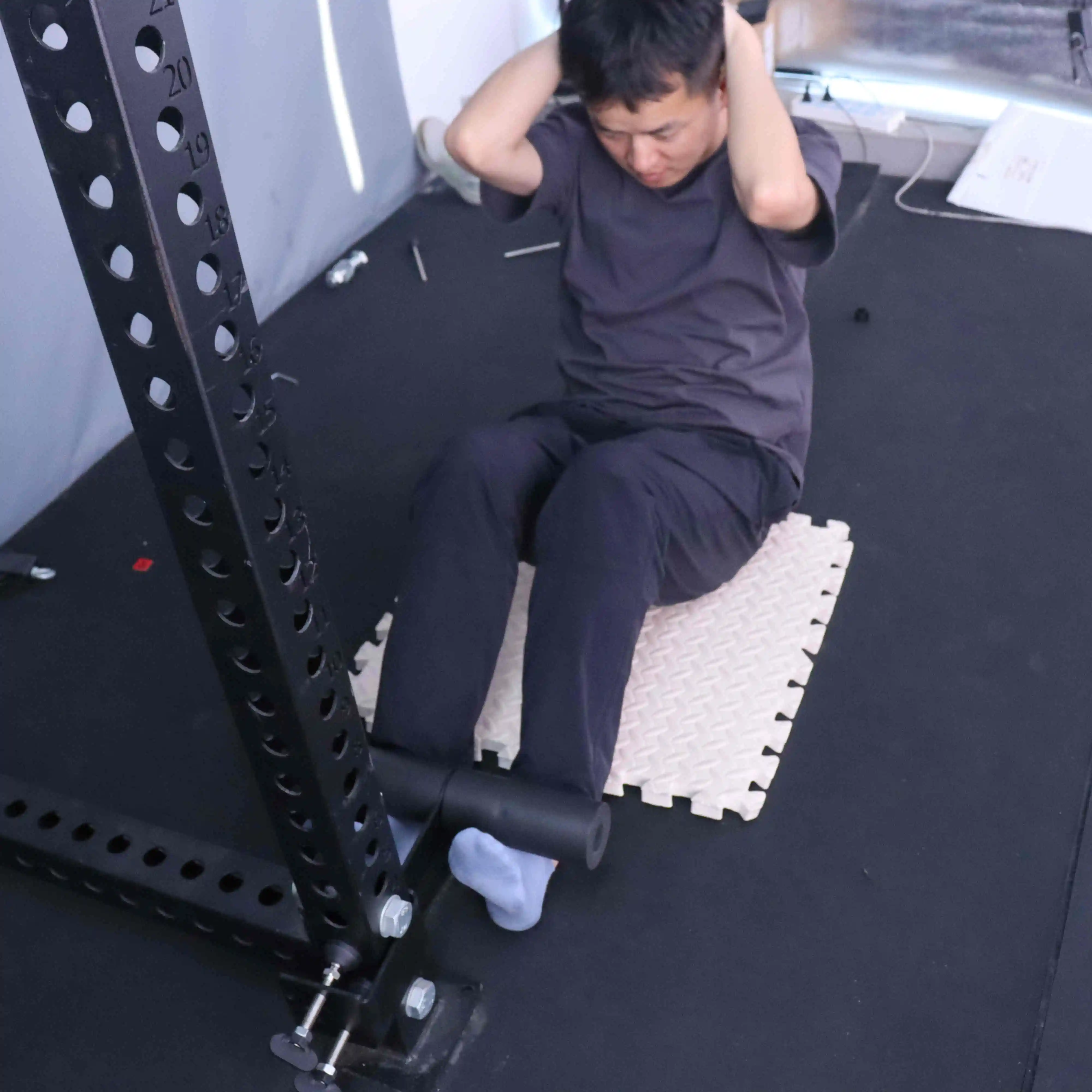 Nordic Hamstring Curl & Sit Up Bar Foot Holder for Power Rack - Durable ...