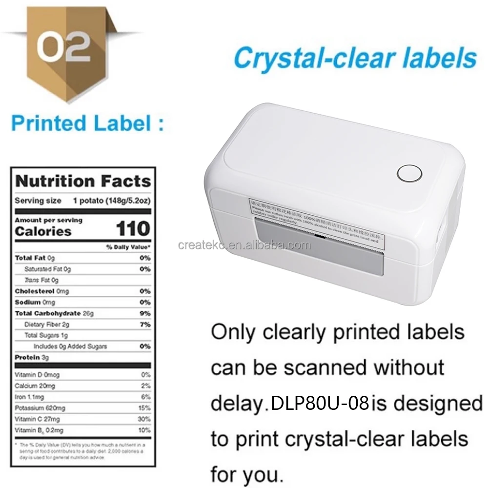 80mm Desktop Usb Waybill Label Printer Shipping Expressthermal Sticker ...