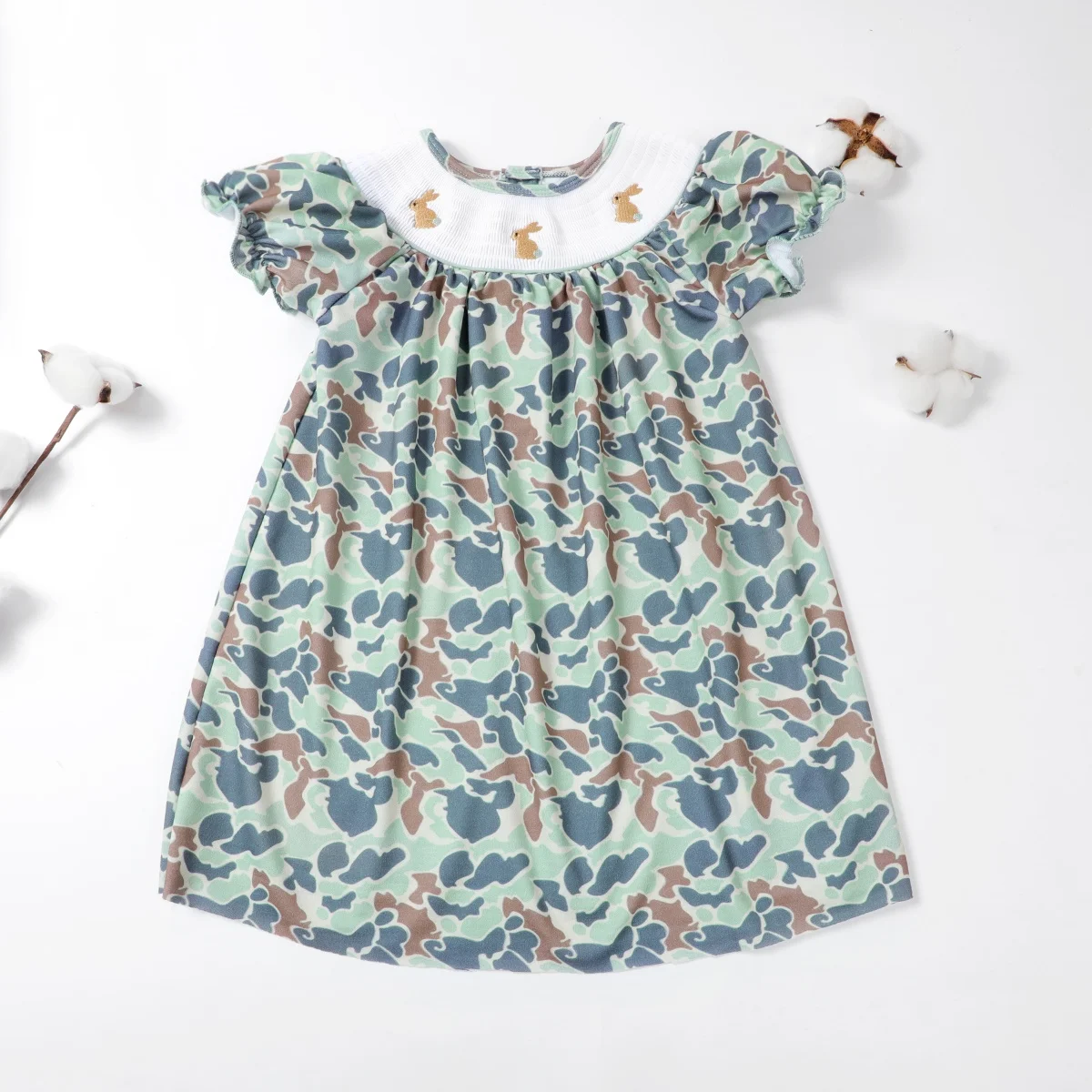 Custom Easter Smocked Outfits Camouflage Print Smocked Easter Sibling ...
