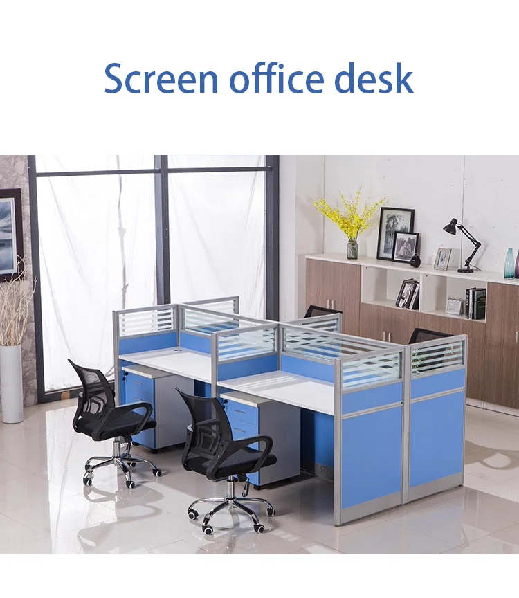 Wood Top Commercial Work Table Cubicle Desk Office Modular 2 Person ...