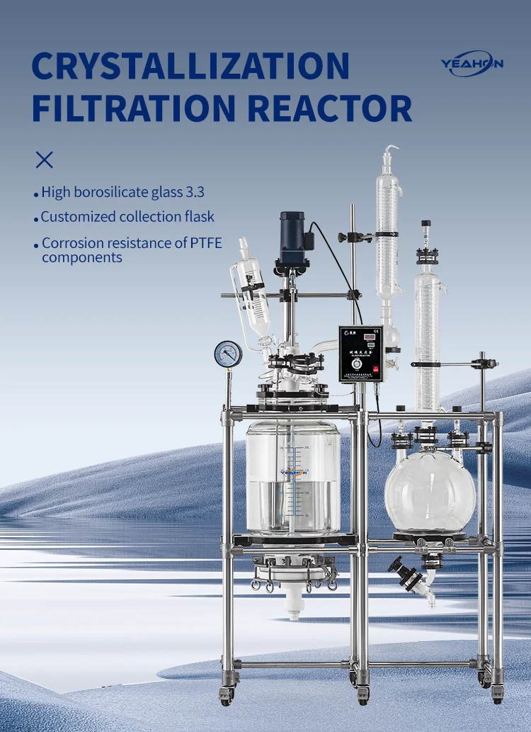 Laboratory Chemical Crystallization Jacketed Glass Reactor 1l 2l 3l 5l ...