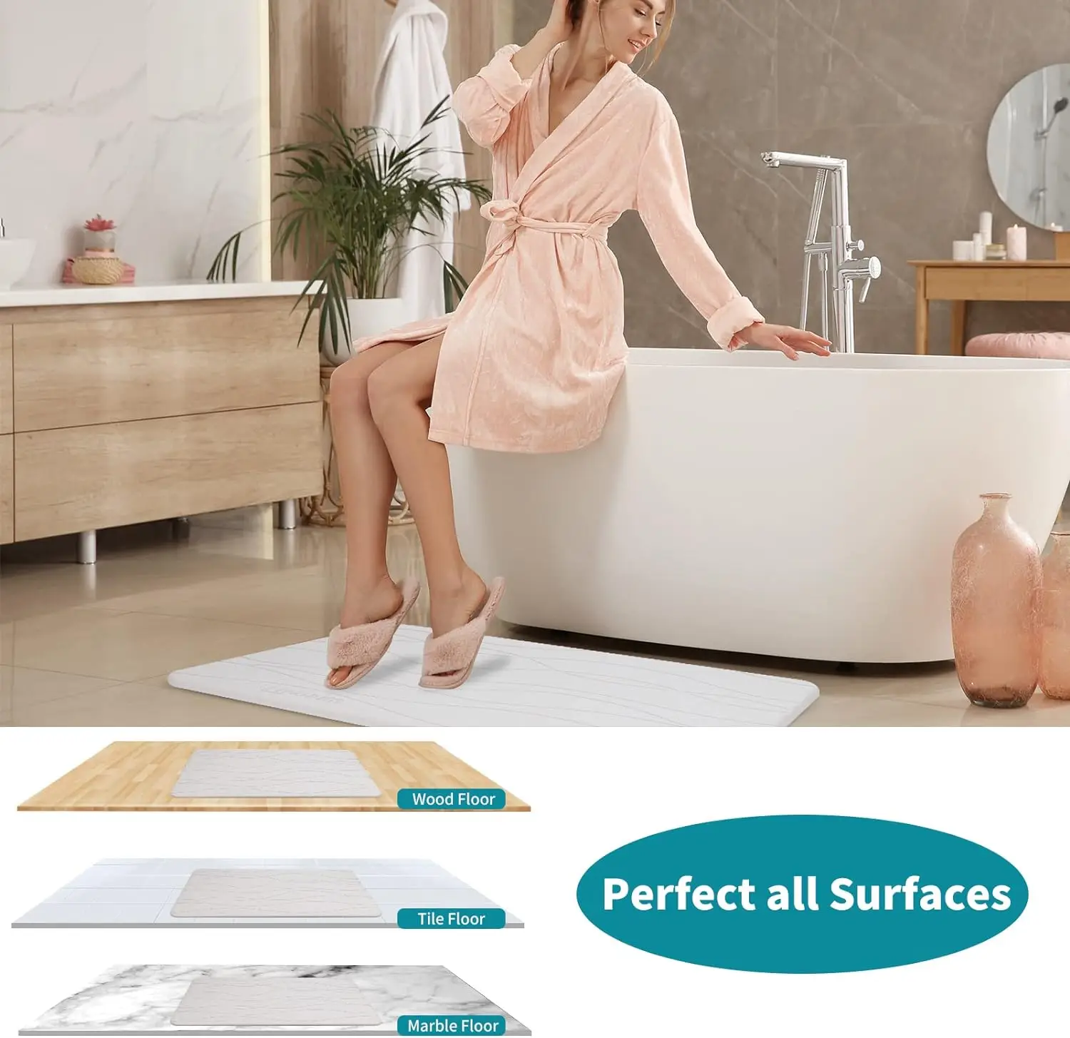 Skymoving New Engrave Design Fast Water Drying Diatomaceous Earth Bath ...