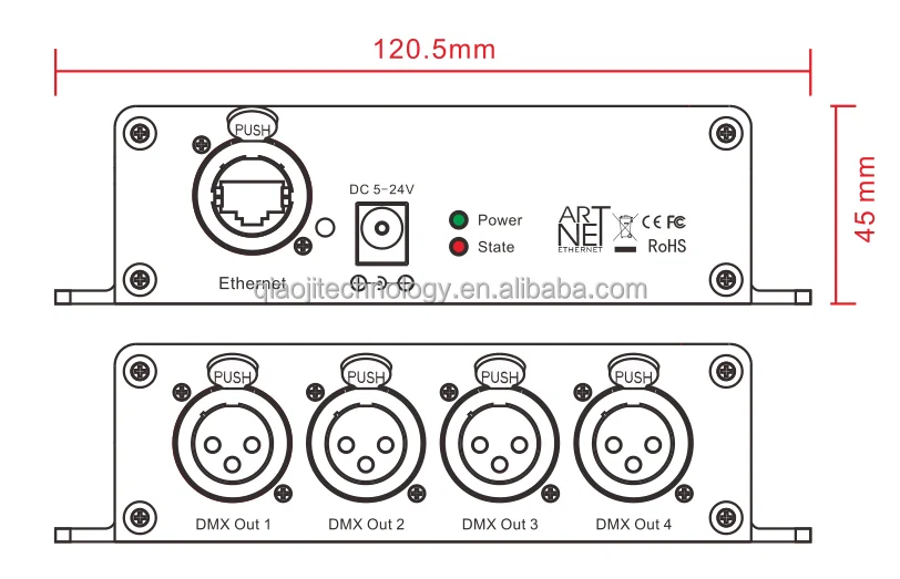 Light Controller Dmx Artnet To Dmx Controller Artnet Box 4 Universe ...
