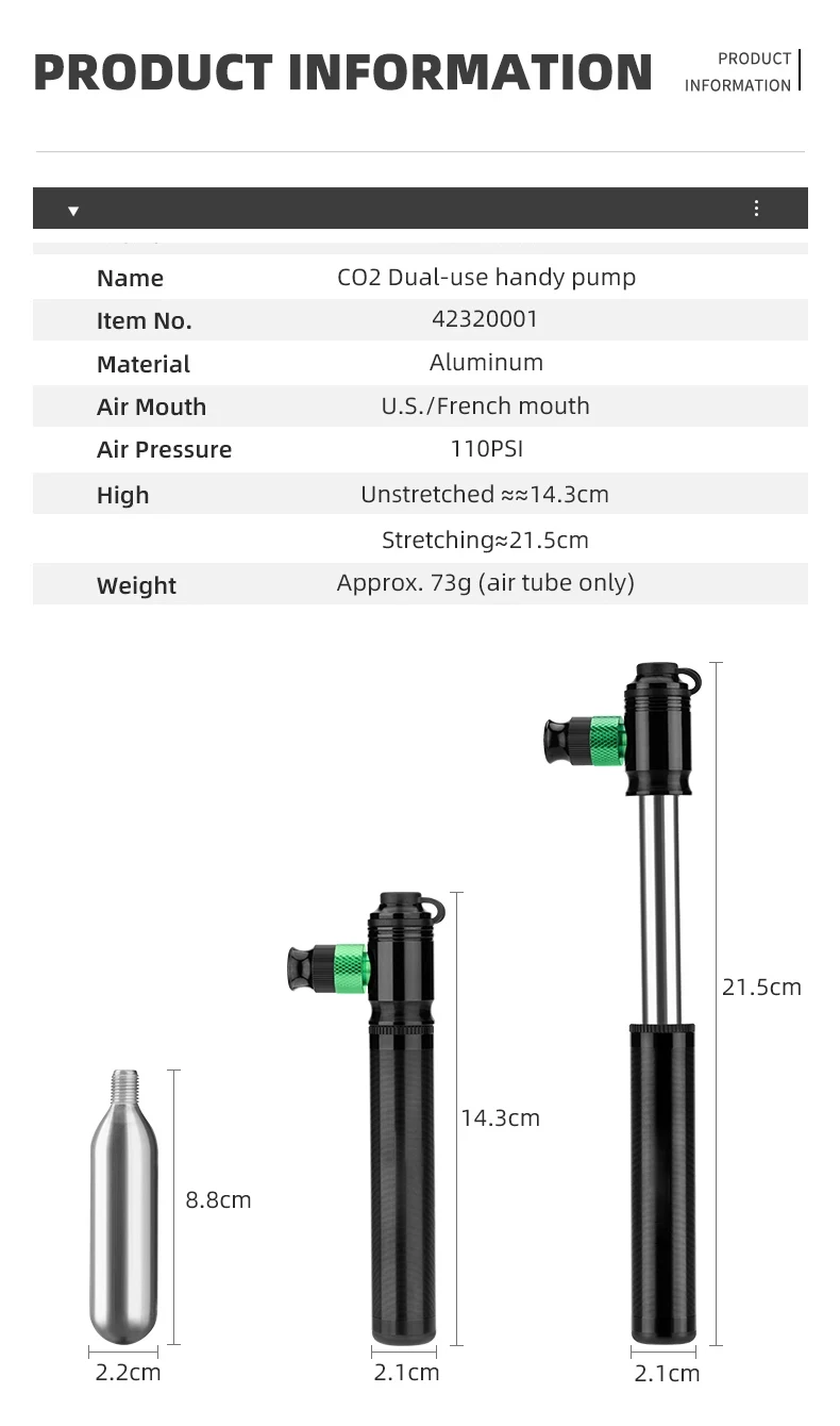 Co2 Bike Tire Inflator Co2 Bicycle Pump Inflator Bicycle Pump 16g ...