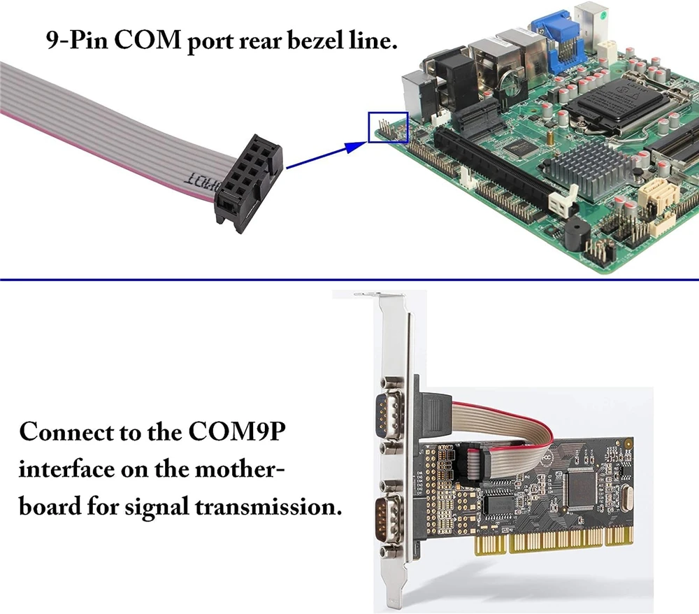 Computer Serial Db9 Male Rs232 Com Port To Idc 10 Pin Cable Db9 To ...
