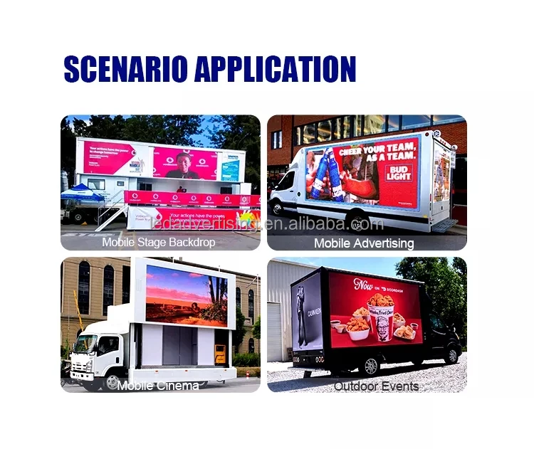 Large Hd Digital Billboard Sign Mobile Truck Outdoor P4.8 Mobile ...