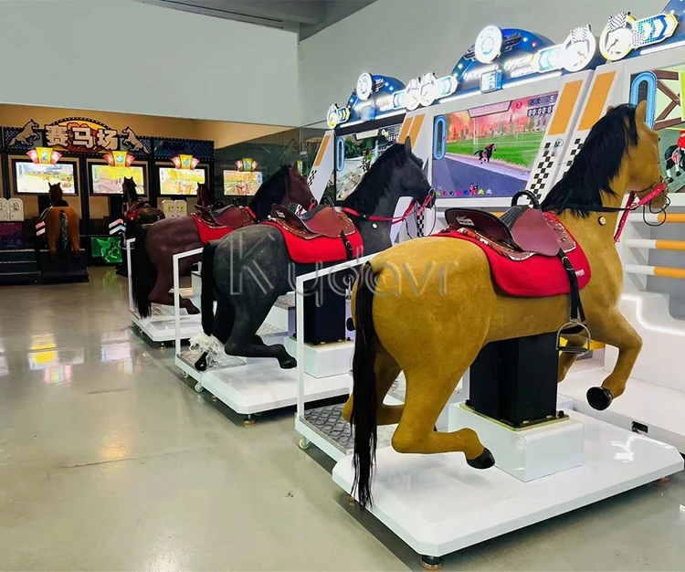 Amusement Park Carnival Electric Coin Operated Golden Sport Royal Horse ...