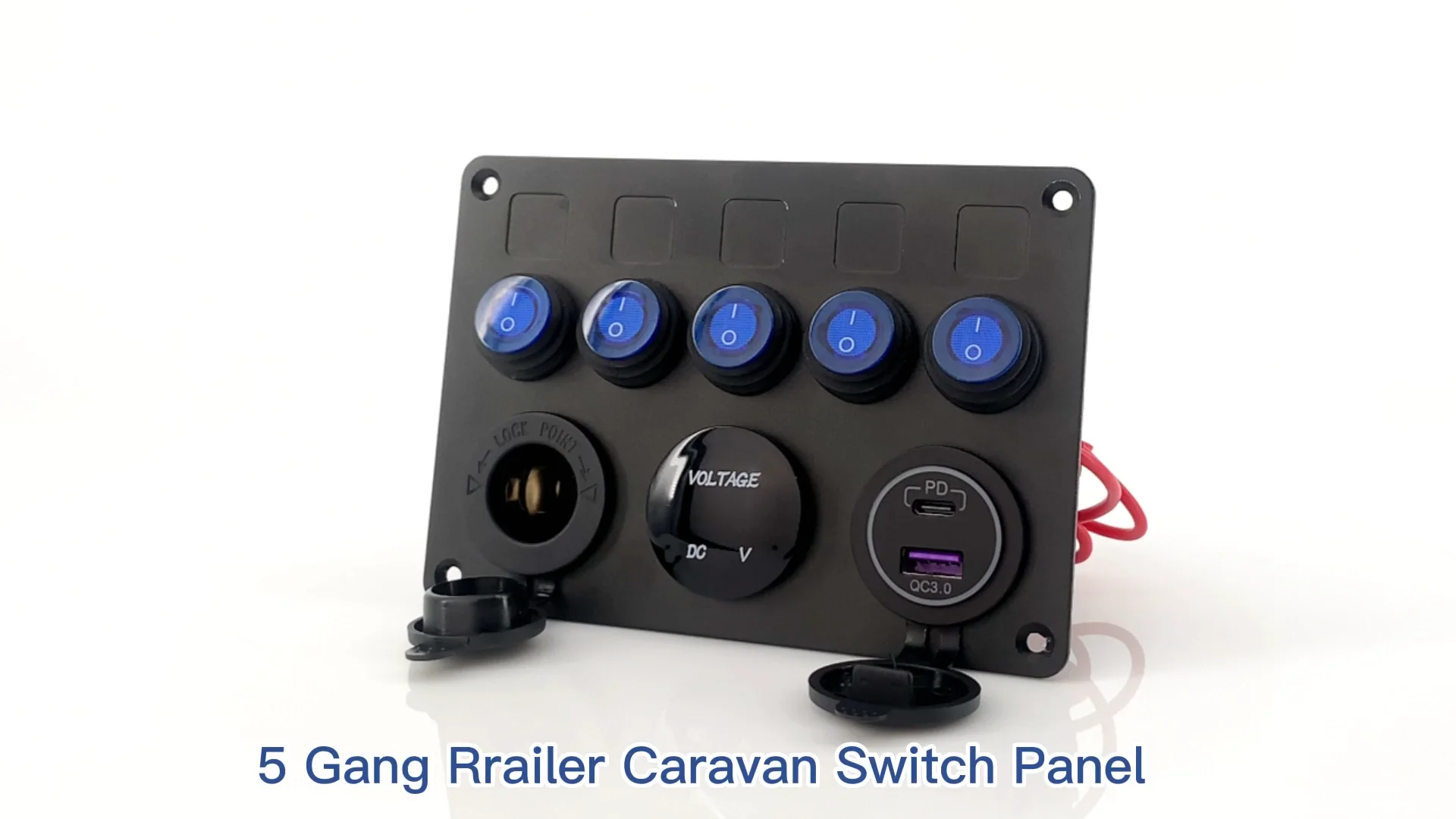 Genuine Vehicle Rv Marine Parts Aluminum Switch Control Panel 12v Car 5 ...