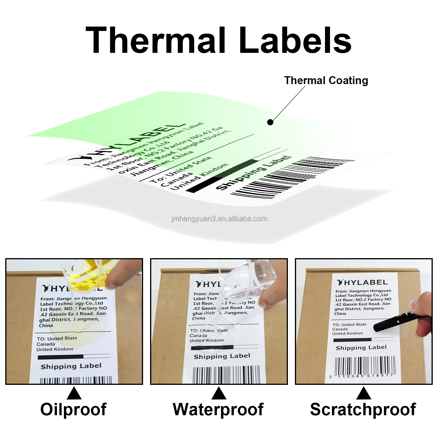 Industrial Color Thermal Label 4x2 4x3 4x4 4x6 Inch Direct Thermal ...