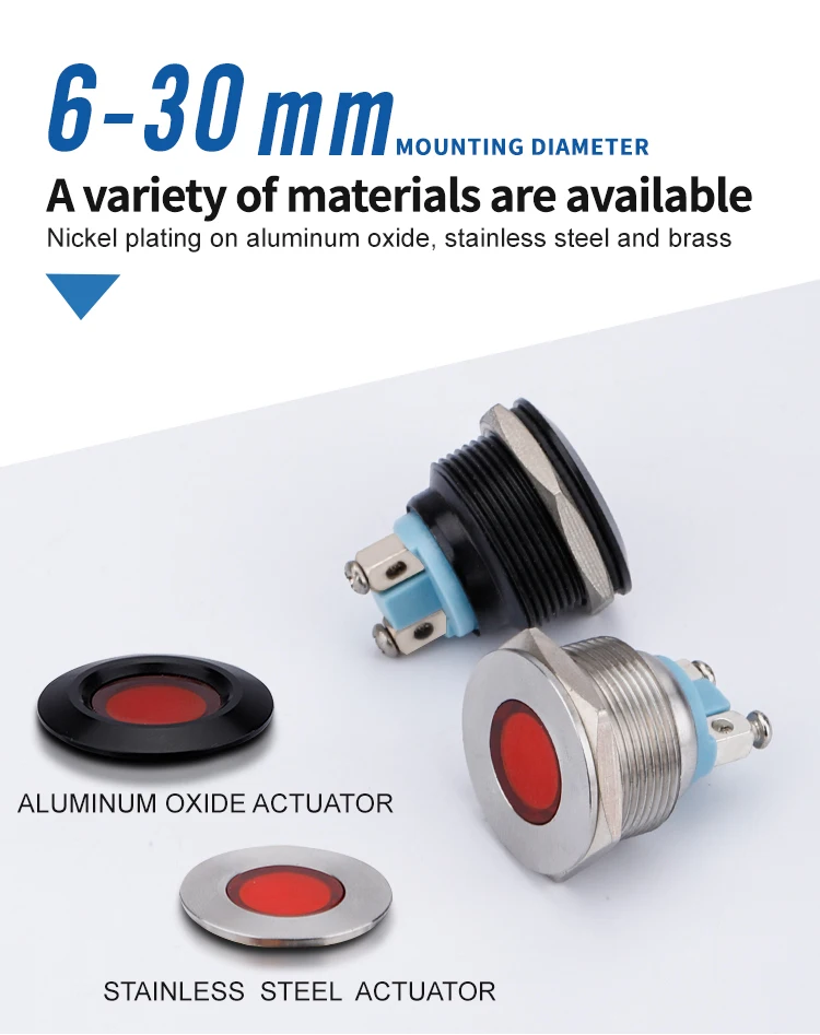 Waterproof Metal Equipment Light Indicator Switch Panel Mount Led Dash ...