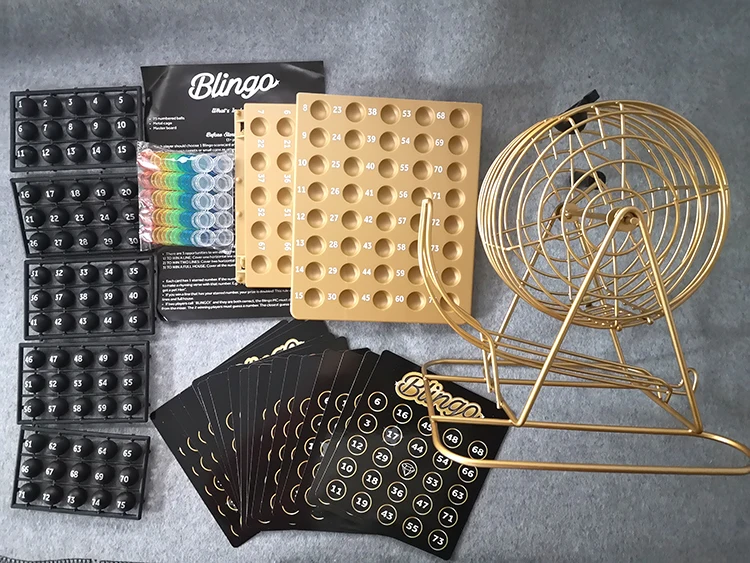 Deluxe 6 Inch Bingo Metal Wire Bingo Cage Game Bingo Set with 75 Ball ...