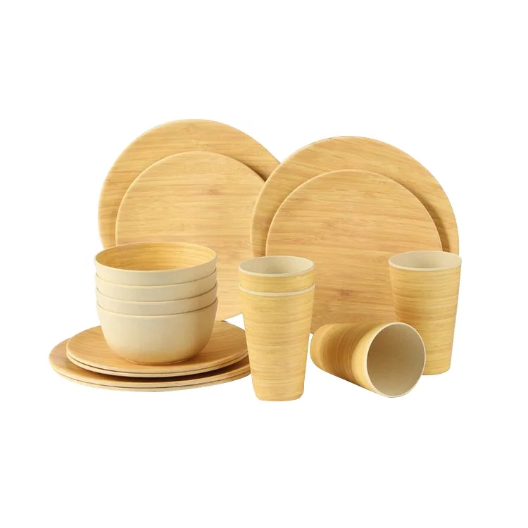 2021 New Design Eco-friendly Biodegradable Dinnerware Set 100% Bamboo ...