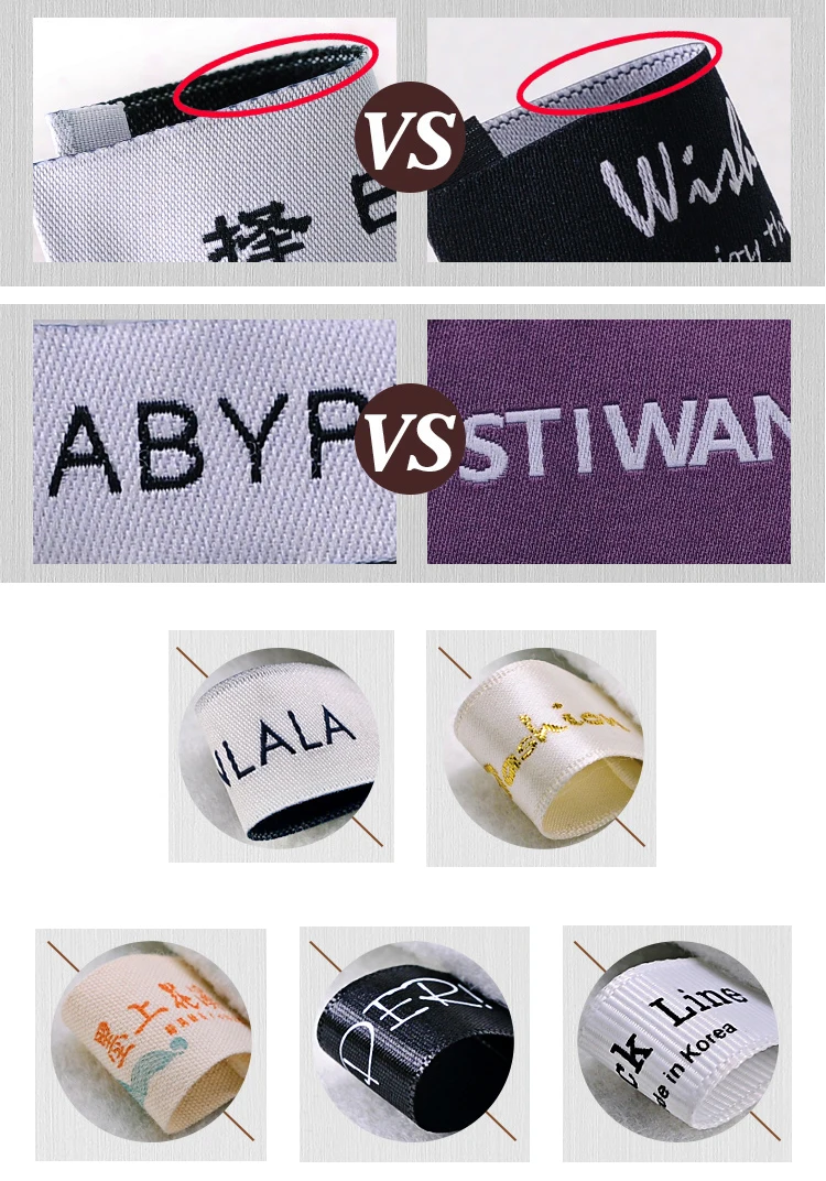 Custom Garment Neck Labels High-density Black End Fold Size Label Tags ...