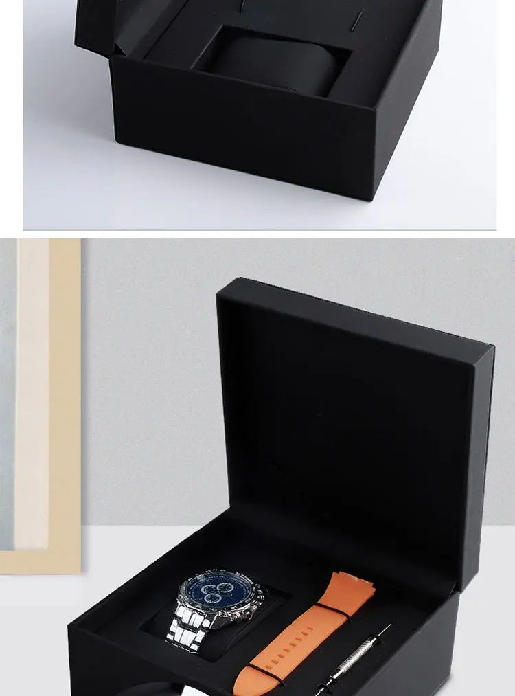 Custom Logo Pu Watch Gift Packaging Box With Watch Band Adjuster Tools ...