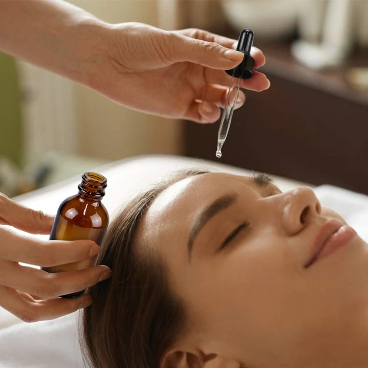 Classic 2oz Amber Glass Droppers Bottle Round Boston Essential Oil ...