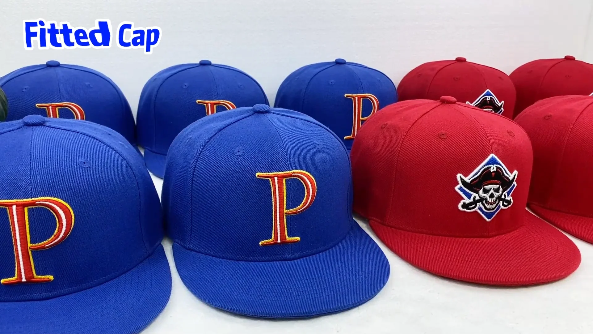 6 Panel Flat Brim Custom 3d Embroidered Logo Fitted Baseball Cap,Hip ...