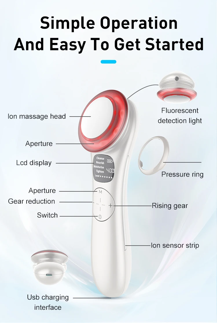 Microcurrent Devices Galvanic Skin Care Facial Machine Hand-held ABS ...