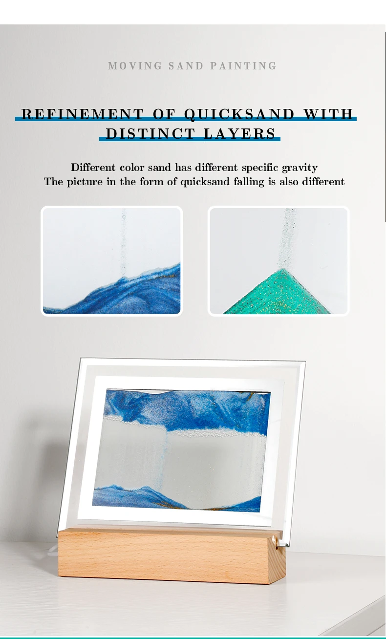 3D Flowing Sand Art Light - Quicksand Painting LED Lamp