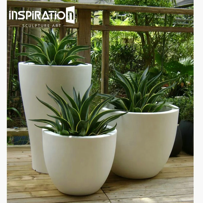 Outdoor Garden Landscape Plant Box Texture Glossy Finished Fiberglass ...