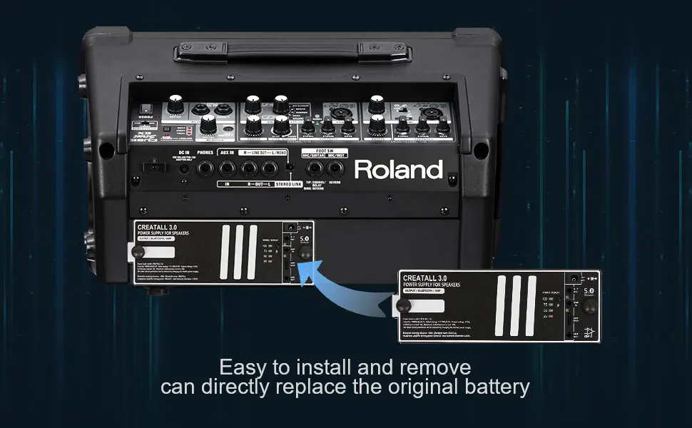Rechargeable Lithium Battery for Roland Cube Street EX Guitar Amplifier ...