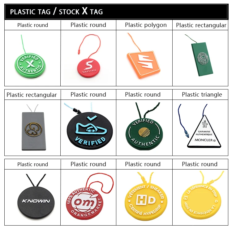 Custom Own Logo Garment Plastic Hang Tag - Green Shoe Sneaker ...