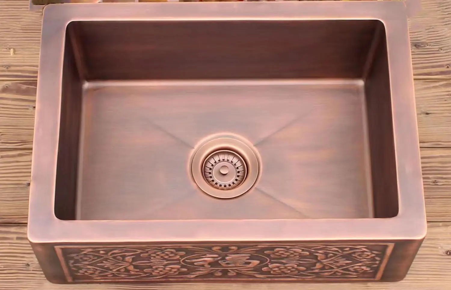 Copper Kitchen Sink Single Slot 32x20x9 Inch Handmade Cast Kitchen ...