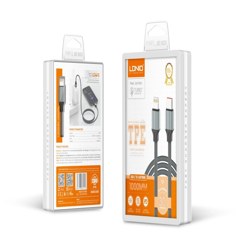 Ldnio Newest Lc441i 30w Type-c For Lightning Cable Support Pd And Qc ...