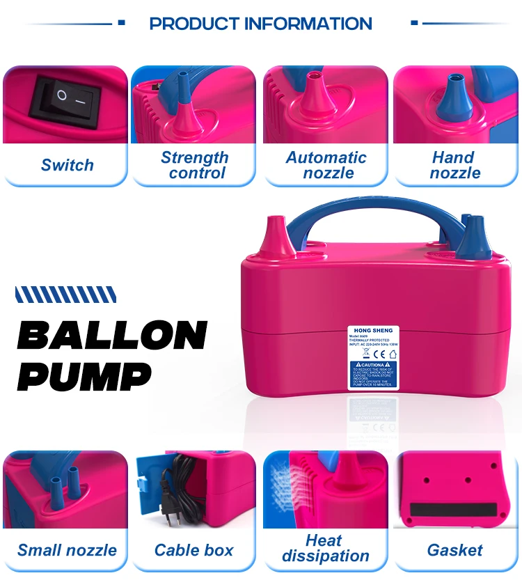 110v 220v Portable Air Inflator Dual Nozzle Electric Balloon Pump For ...