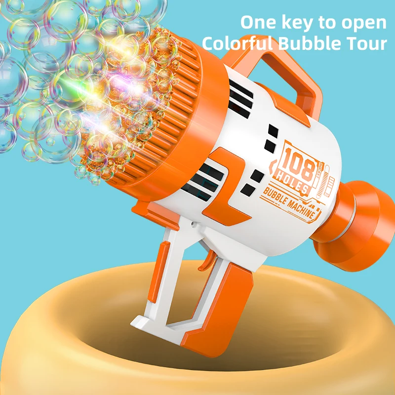 108 Holes Bazooka Bubble Gun Launcher Rocket Bubble Gun Machine Plastic ...
