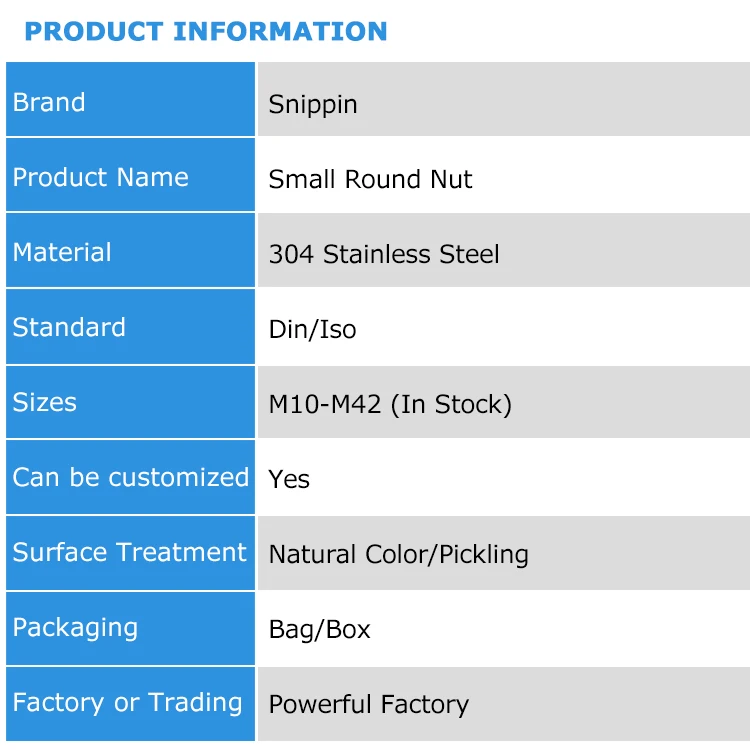 M10 M16 M18 M20 M22 M24 M30 M33-M42 304 Stainless Steel Slotted Round Nut GB810 Bearing Locking ...