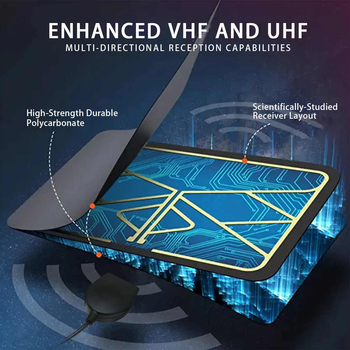 4k Digital Tv Antenna 50 Miles Booster Dvb-t Aerial Hd Flat Indoor ...