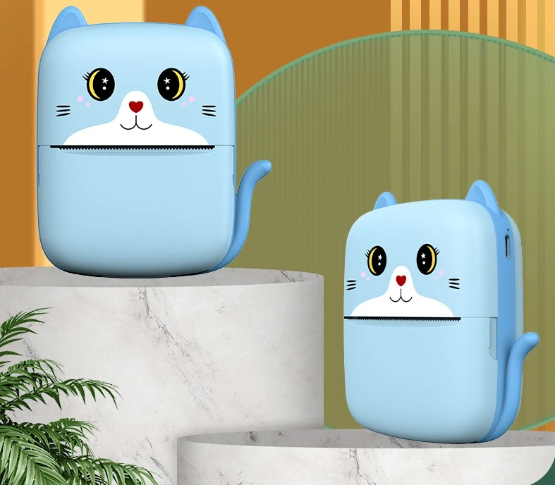 Mini Cat Printer - Inkless Thermal Printer with Adhesive