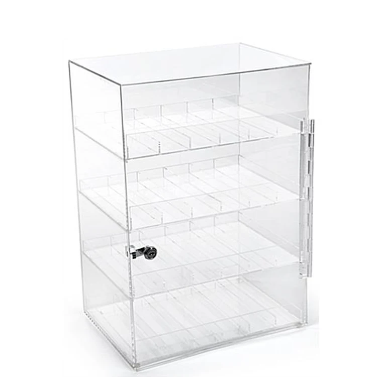 Acrylic Locking Cabinet Counter Display Case Glass Plastic Clear 5 ...