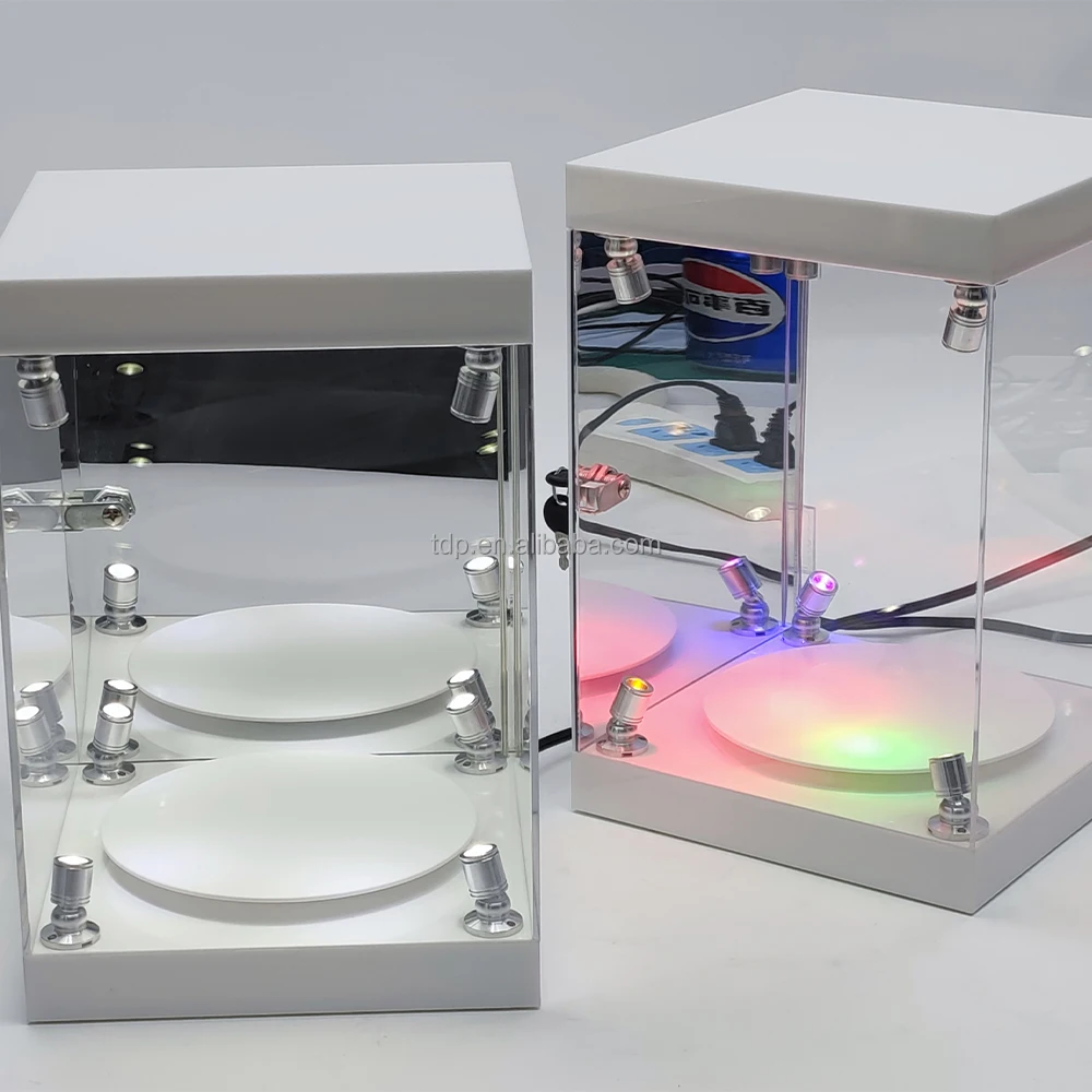 Custom Modern Led Light Rotating Toy Figure Display Cases for ...