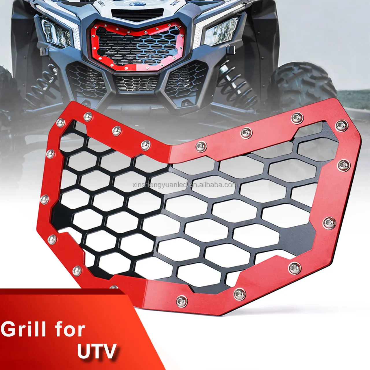 Atv Utv Front Bumper Mesh Grille Guard For Polaris Can-am Maverick X3 ...