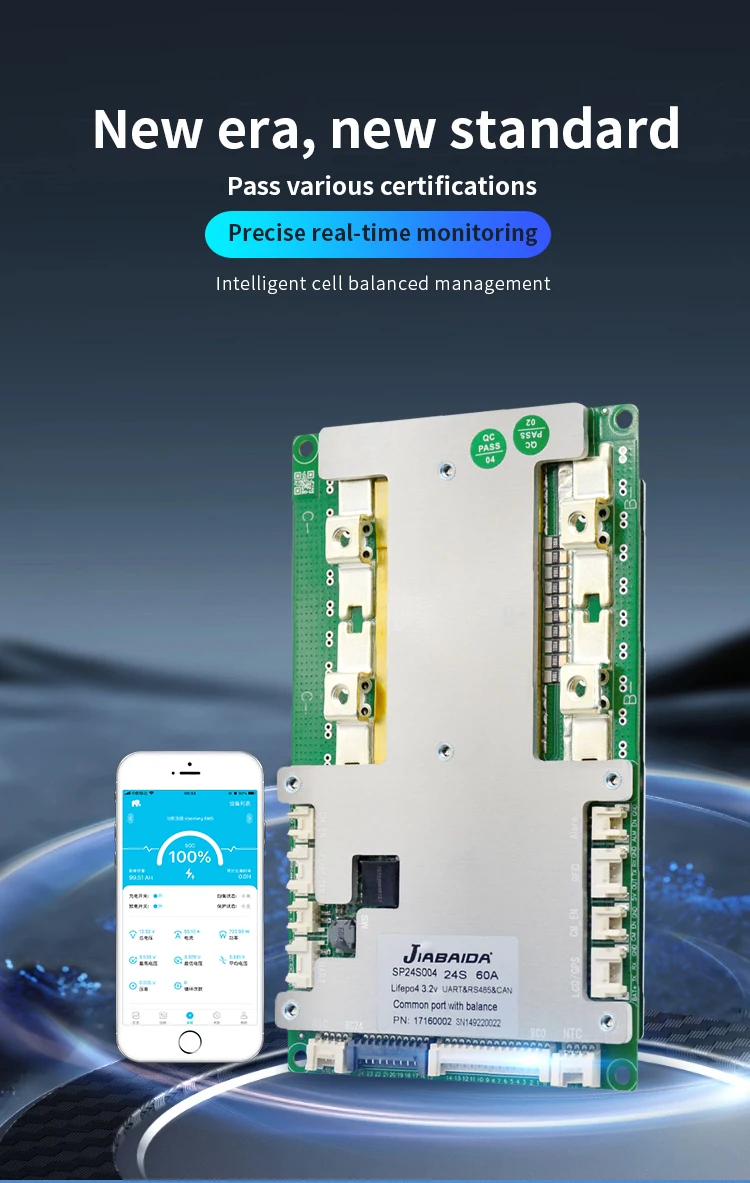Smart BMS 8-24S 50A~200A for Li-ion Battery with UART RS485 CAN - BMS-PRO