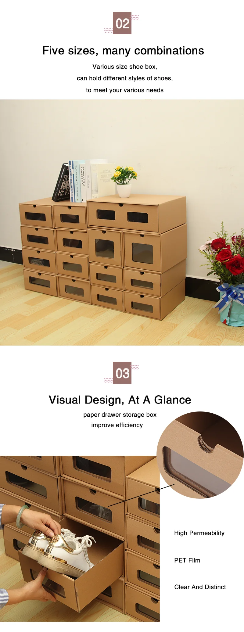 Wholesale Waterproof Cardboard Custom Packaging Storage Boxes Kraft ...