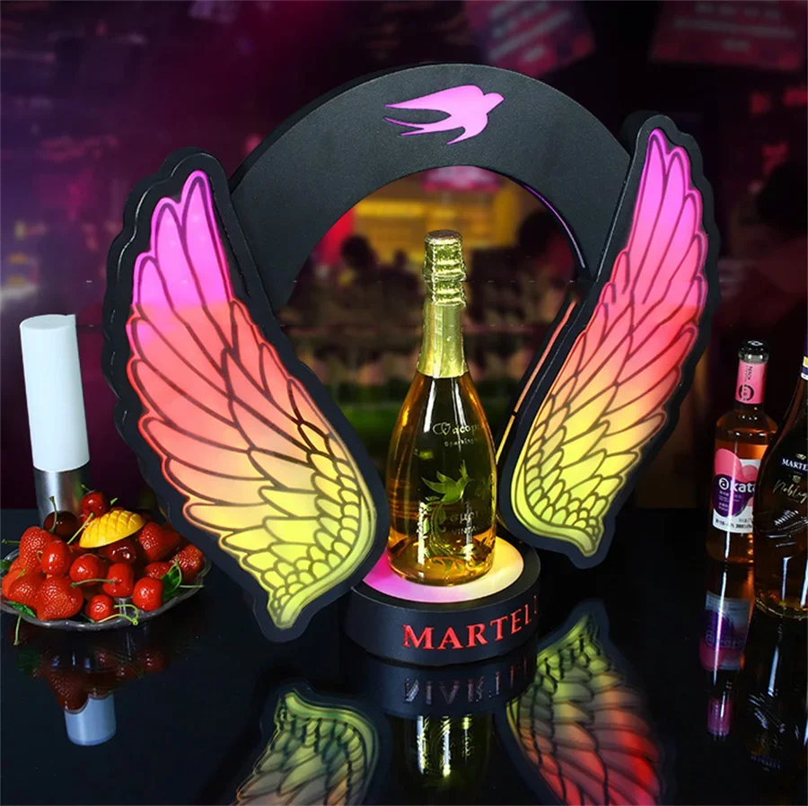 Customized LED Angel Wings Wine Champagne Bottle Glorifier