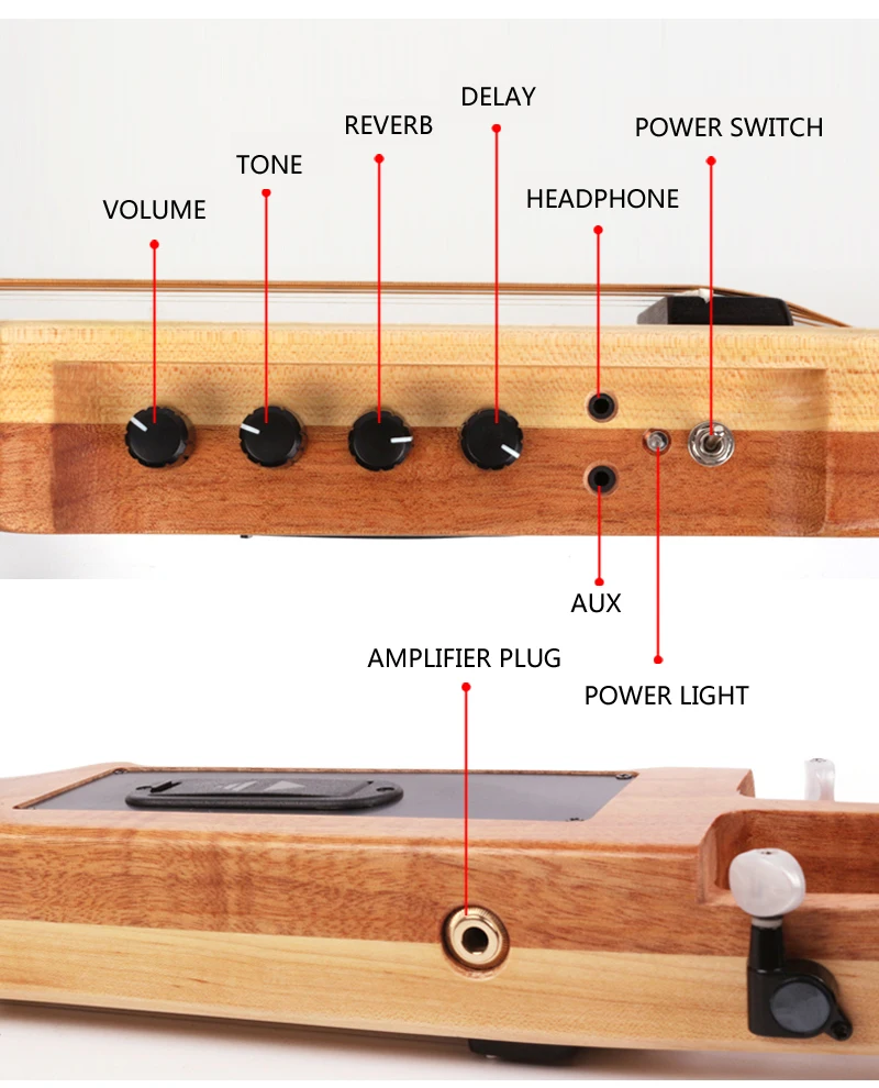 NAOMI Travel Headless Nylon String Electric Guitar - OEM