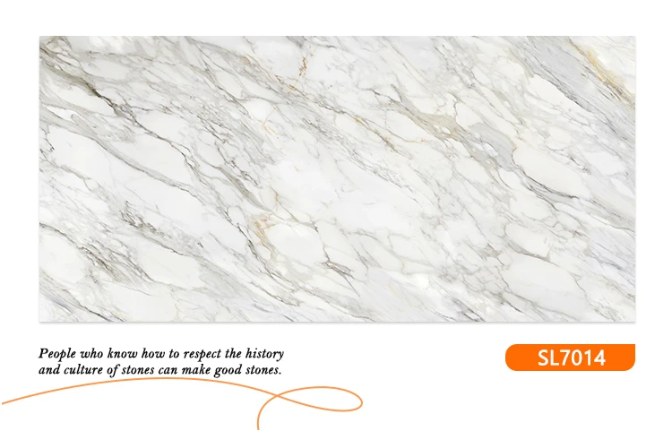 Calacatta White Marble Grey Vein Big Slab - Durable Quartz