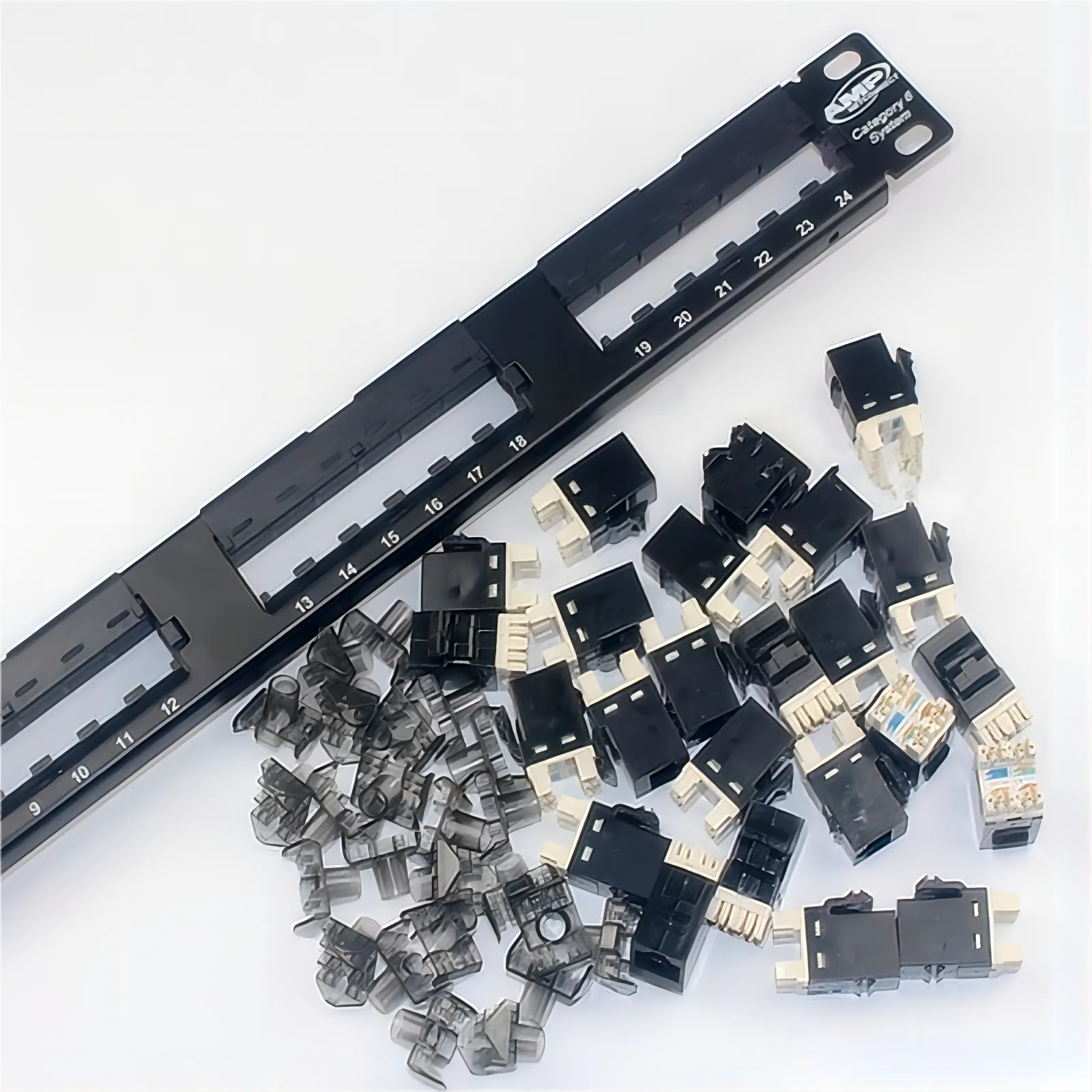 New Cate6 24-Port Patch Panel CPP-UDDM-SL-1U-24 AMP CAT6 1U Patch Panel ...