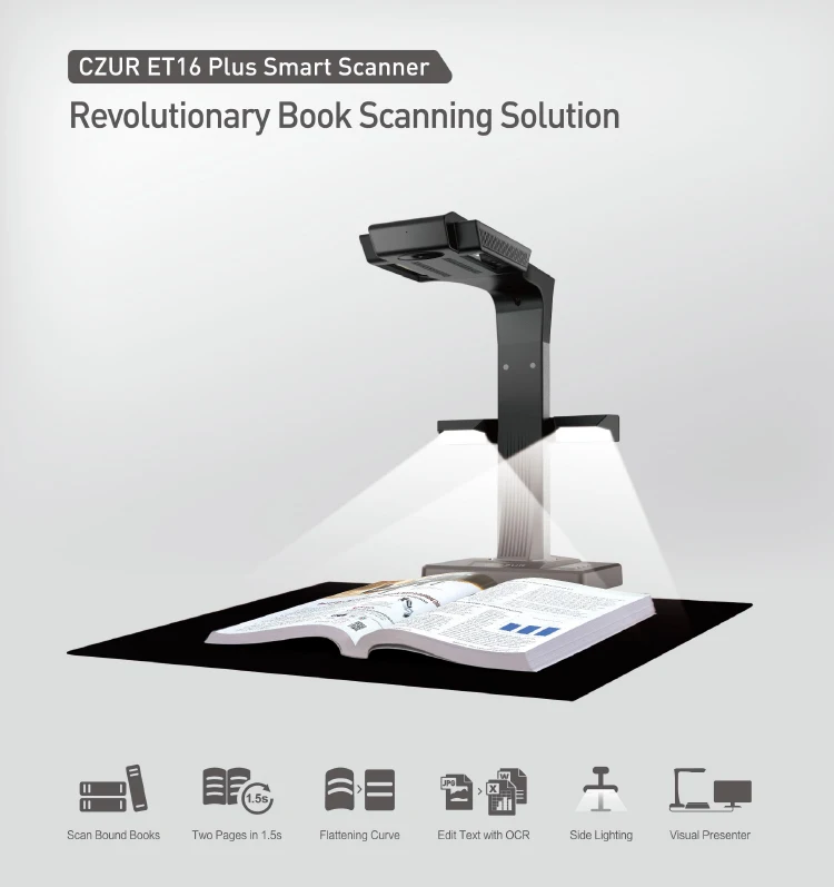 Best-Selling CZUR ET16 Plus Portable Flatbed USB Interface Document ...