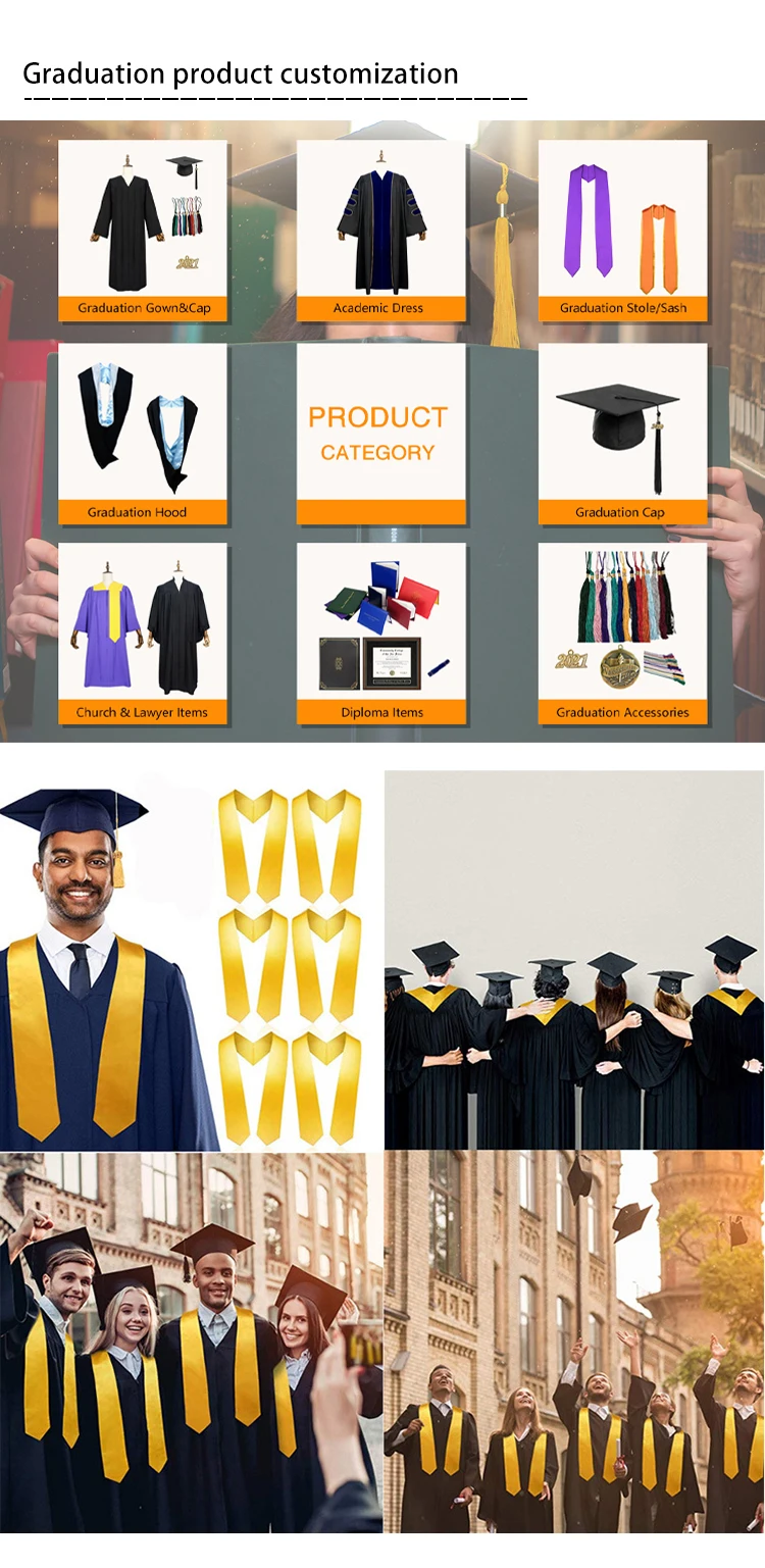 Classic Graduation Gown Black Bachelor Graduation Gown University ...